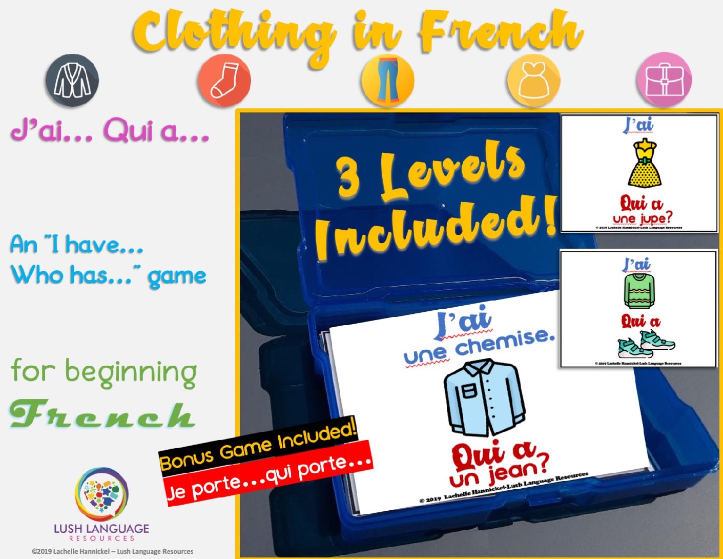 Clothing in French-I Have Who Has Game - Lachelle Hannickel